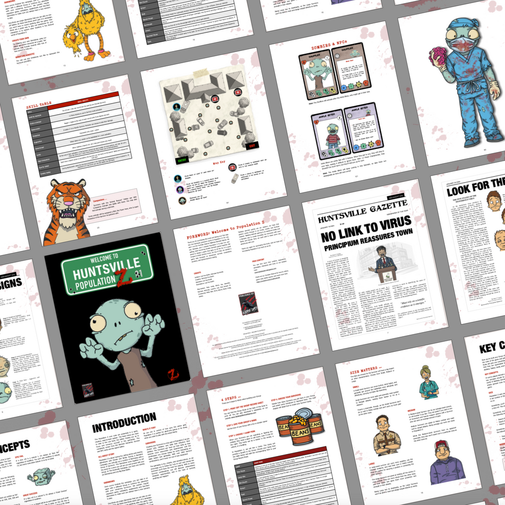 Population Z: Welcome To Huntsville PDF VERSION – Tabletop Skirmish Games