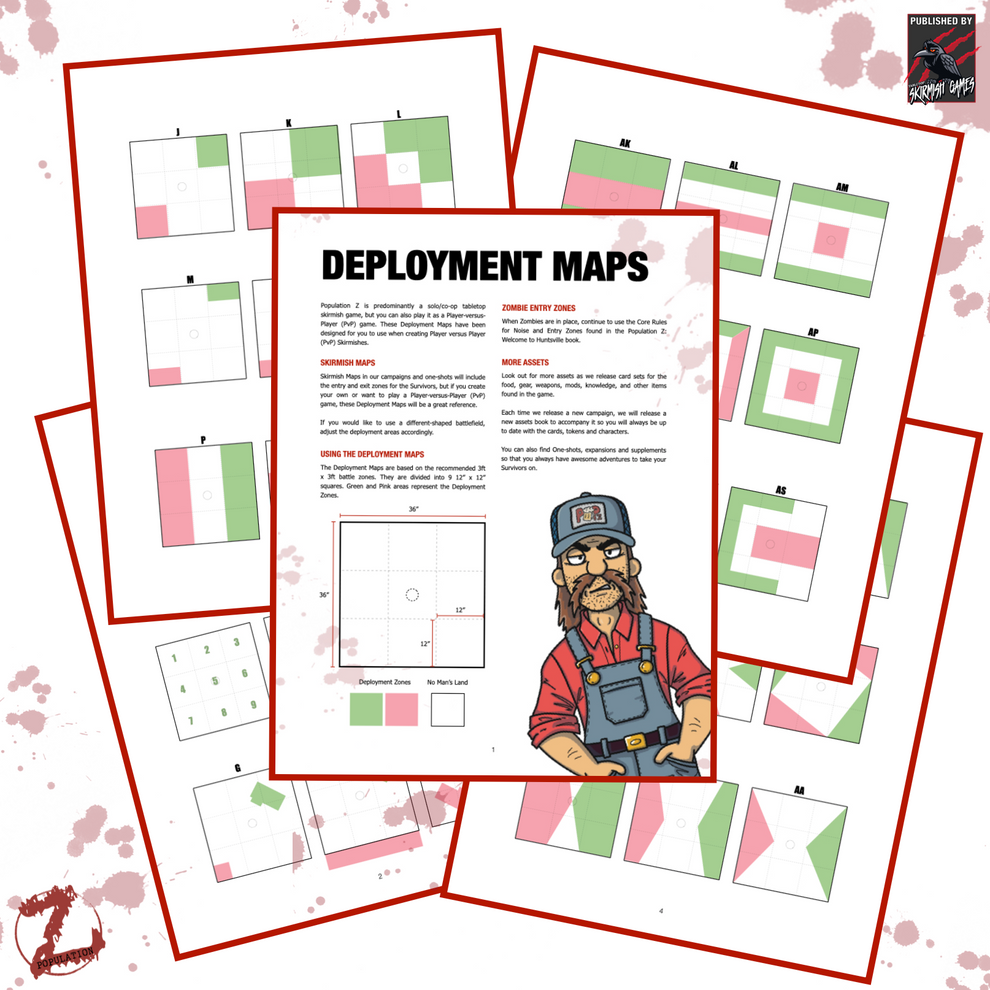 Population Z PvP Deployment Maps – Tabletop Skirmish Games